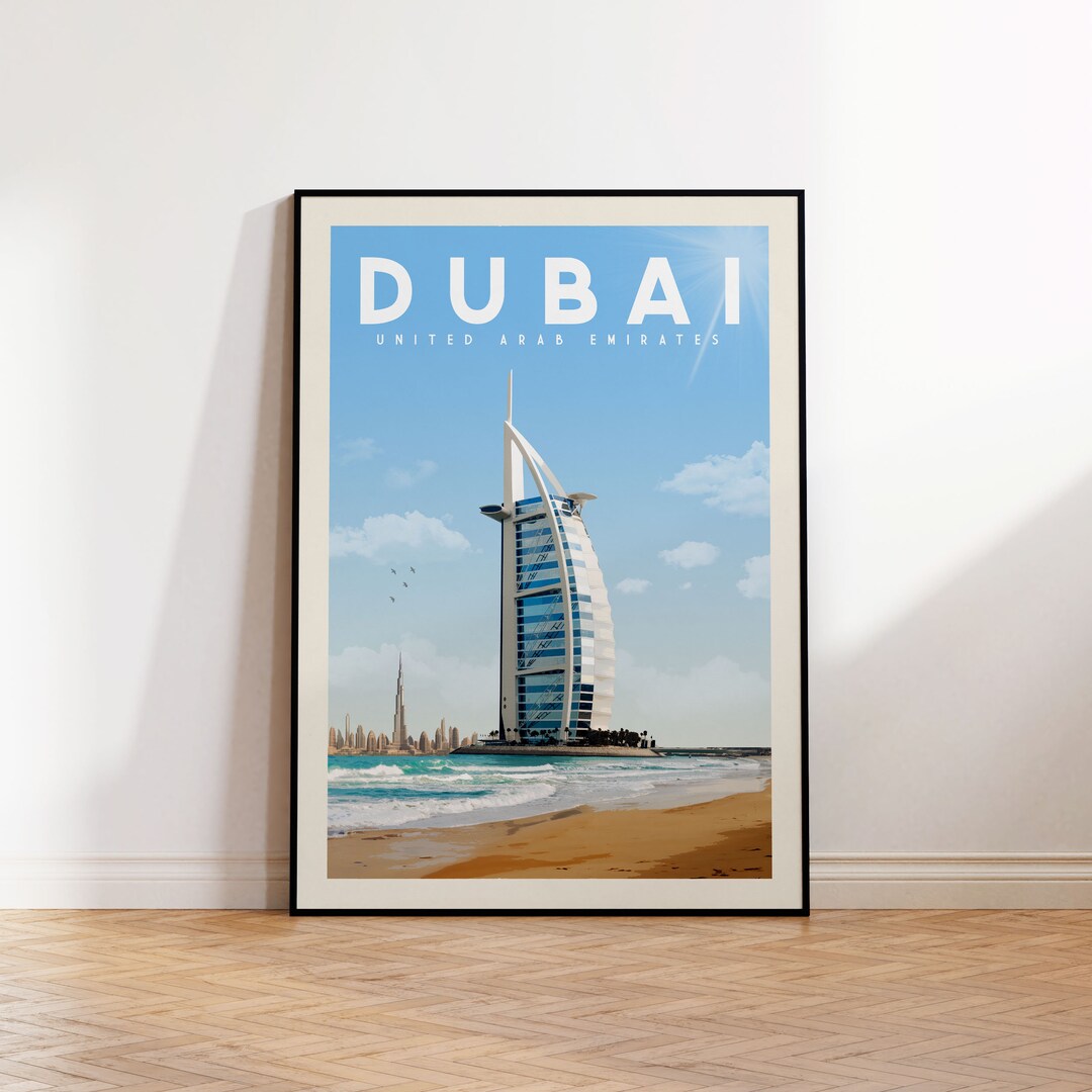 Dubai Poster, Dubai Print, Dubai Wall Art | Vintage Travel Poster ...