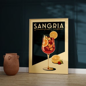 Sangria Print Sangria Poster Cocktail Bar Wall Art Bar Cart - Etsy