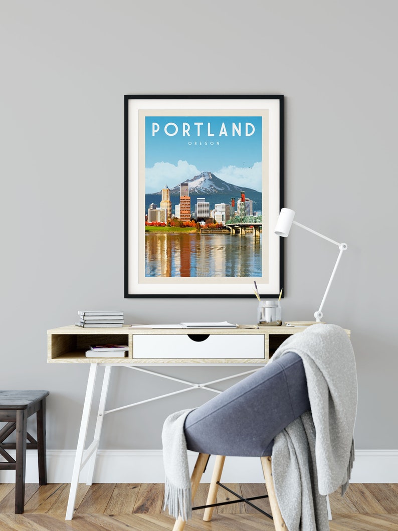 Portland Bridges Poster Portland Neighborhood Wall Art - Etsy