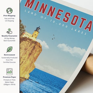 Minnesota Poster, Minnesota Framed Print, Minnesota Wall Art, Minnesota ...