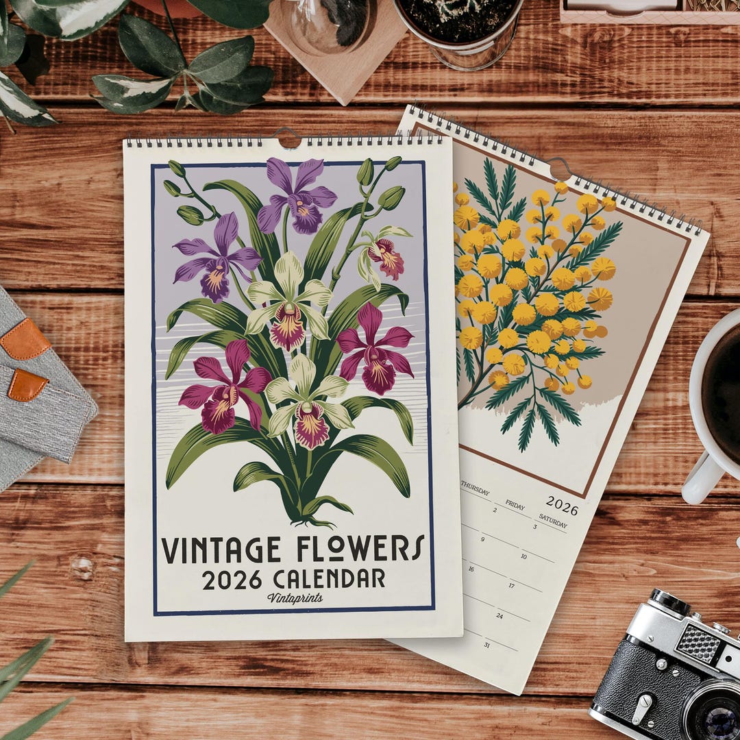 2026 Calendar, Vintage Botanical Floral Calendar | 2026 Wall Calendar ...