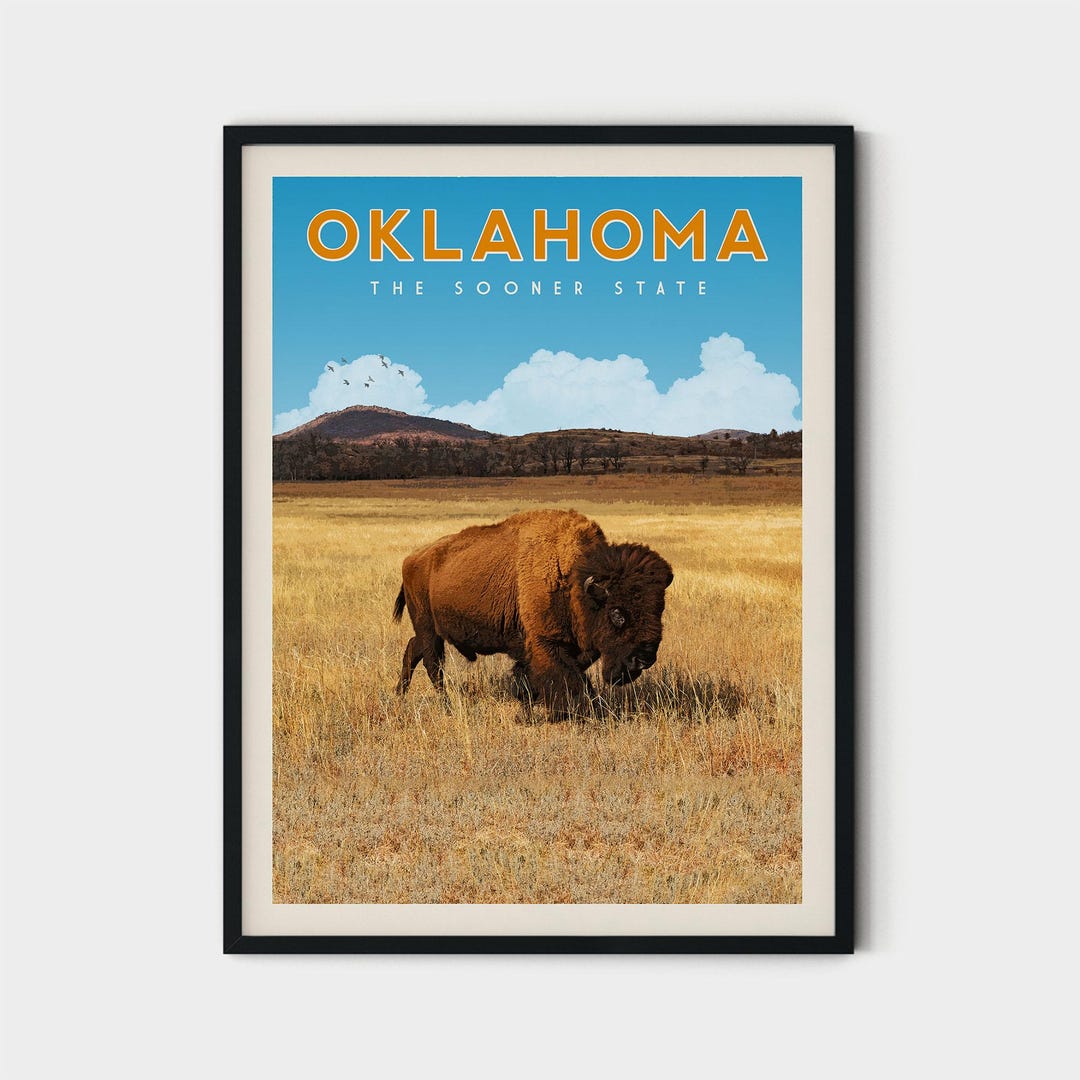 Oklahoma Travel Poster, Vintage Oklahoma Print, Oklahoma Sooner State ...