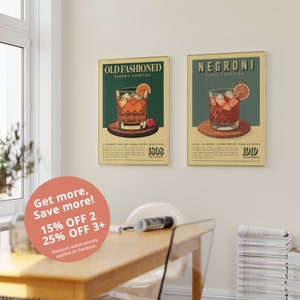 Old Fashioned Cocktail Print, Old Fashioned Cocktail Poster, Bar Wall ...