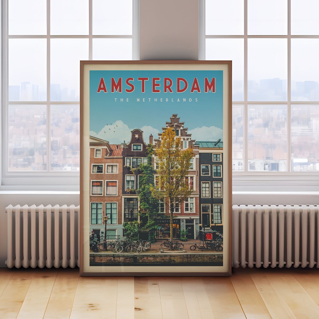 Amsterdam Art Print, Holland Poster, Amsterdam Travel Poster, Amsterdam ...