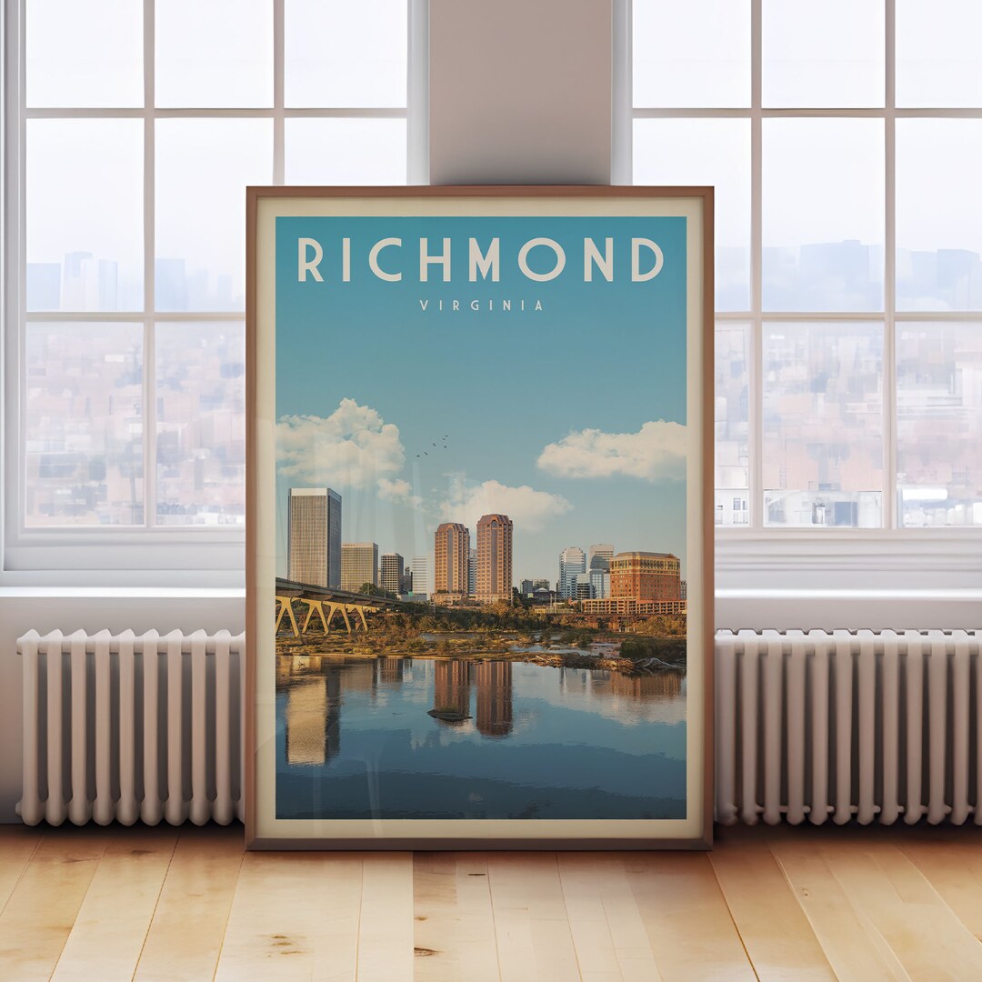 Richmond Virginia Print, Richmond Skyline Poster, Richmond Wall Art ...