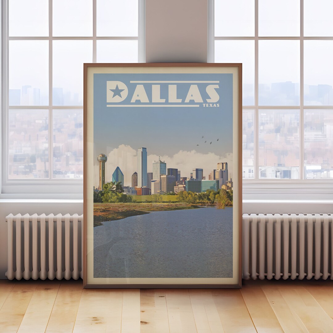 Dallas Texas Poster, Dallas Wall Art, Dallas Skyline Print, Dallas Wall ...