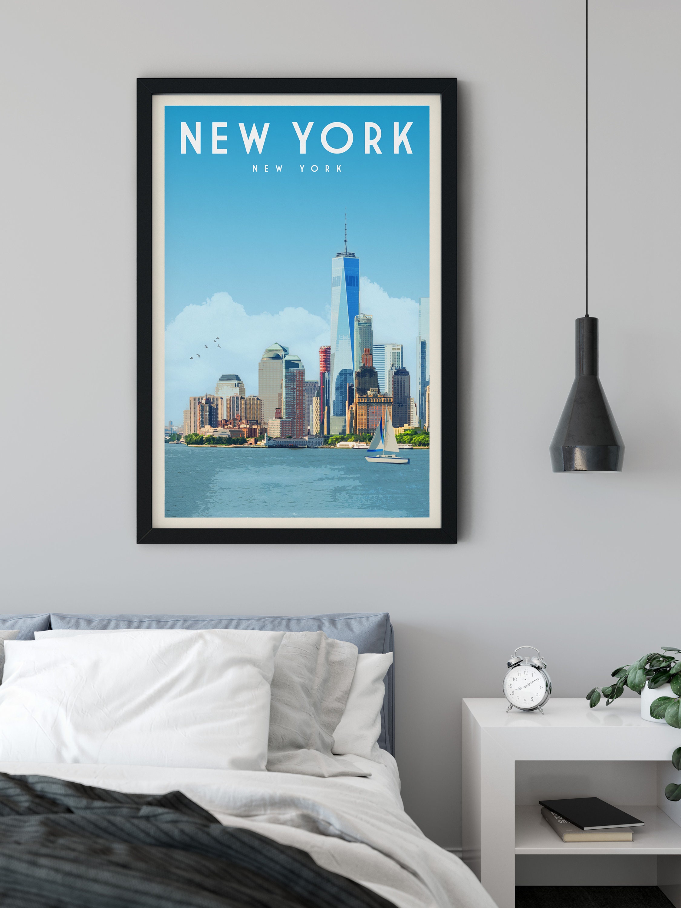 New York City Skyline Poster Print NYC Wall Art Print Home | Etsy