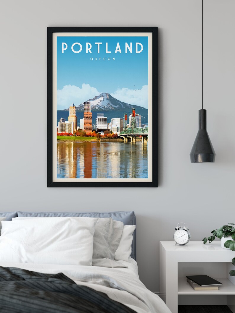 Portland Bridges Poster Portland Neighborhood Wall Art - Etsy