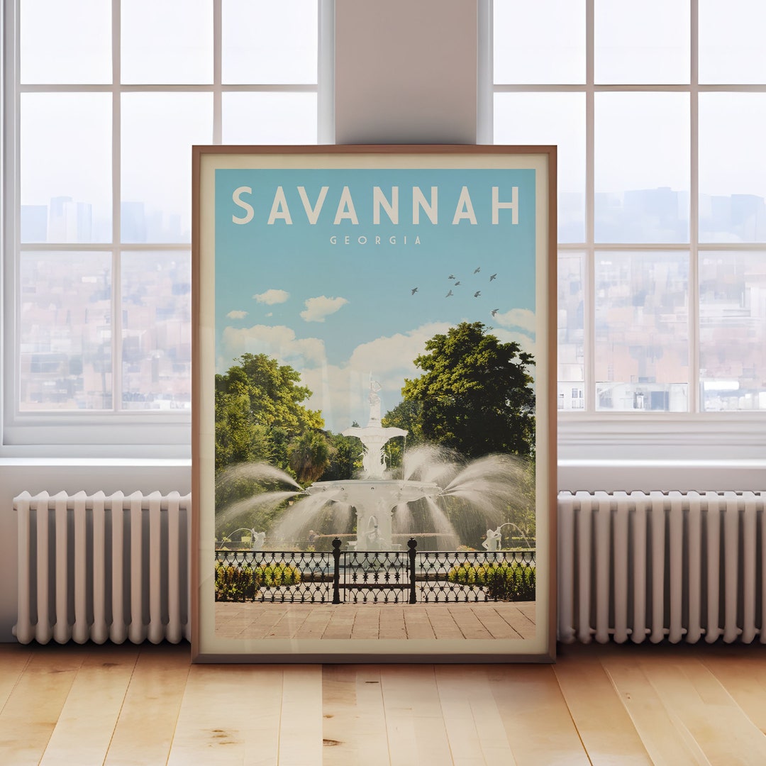 Savannah Poster Print, Vintage Savannah Georgia Wall Art Home Decor ...
