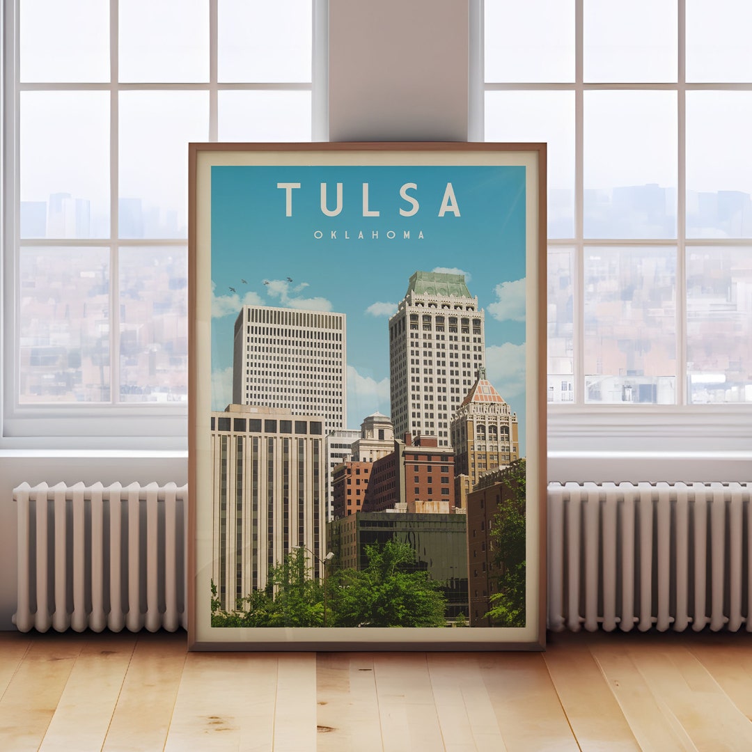 Tulsa Oklahoma Travel Poster, Vintage Tulsa OK Print, Tulsa Wall Art ...