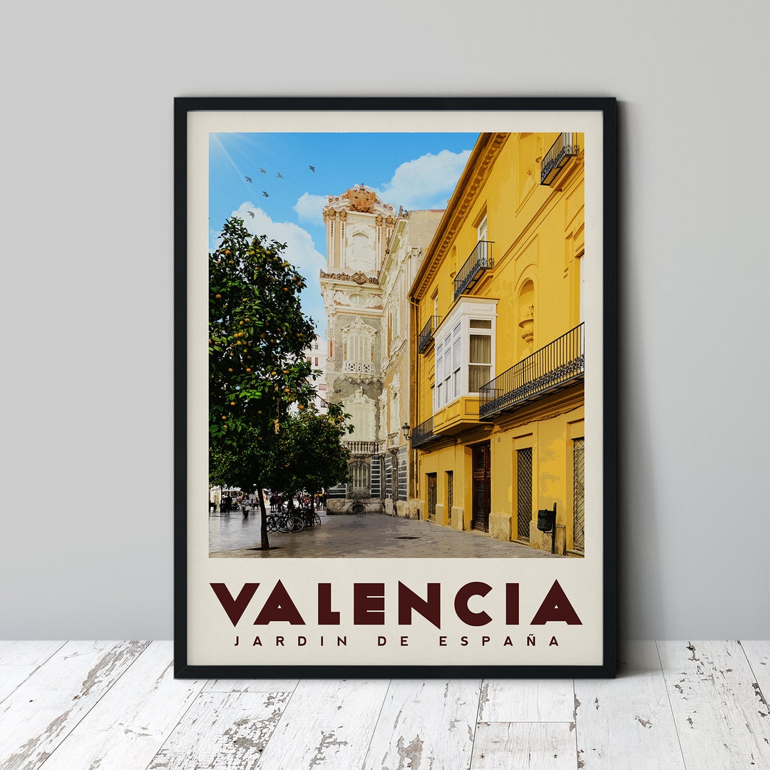 Valencia Spain Travel Poster Valencia Travel Print Spain Art - Etsy
