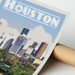 Houston Wall Art Houston Skyline Texas Poster Texas Wall - Etsy