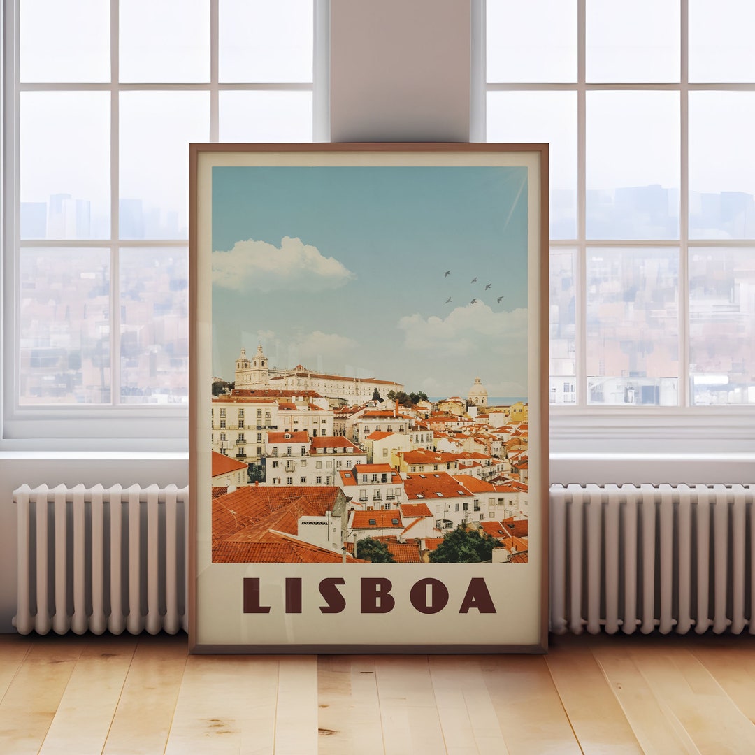 Lisboa Portugal Souvenir Travel Poster, Vintage Lisbon Portugal Art ...