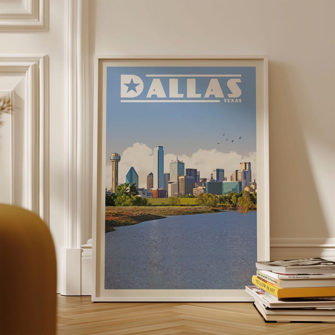 Dallas Texas Poster, Dallas Wall Art, Dallas Skyline Print, Dallas Wall ...