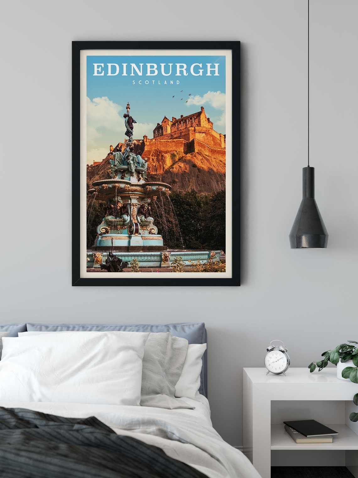 Edinburgh Scotland Travel Poster Edinburgh Sunset City Print - Etsy