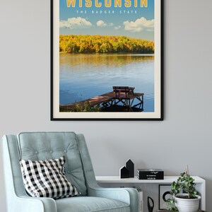 Wisconsin Travel Poster Wisconsin Art Print Wisconsin Gift - Etsy