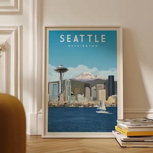 Seattle Poster Print, Seattle Washington State Wall Art Home Decor ...
