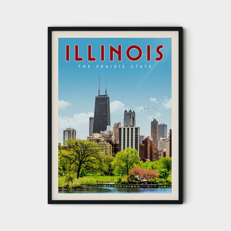 Illinois Poster - Etsy