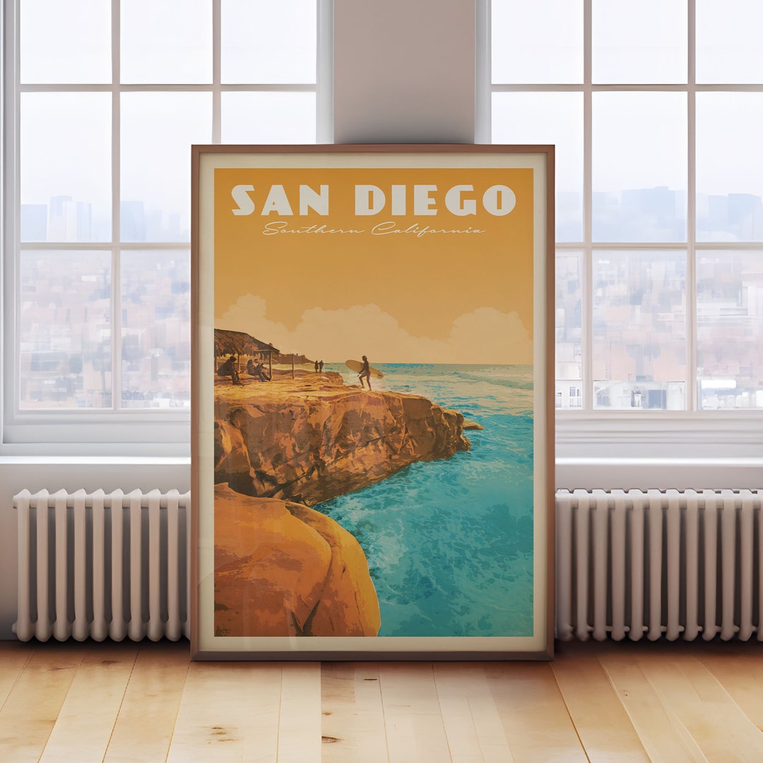 San Diego Art Print, Southern California Poster, San Diego Wall Art ...