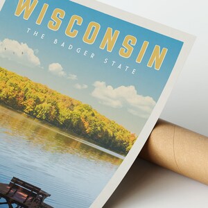Wisconsin Travel Poster Wisconsin Art Print Wisconsin Gift - Etsy