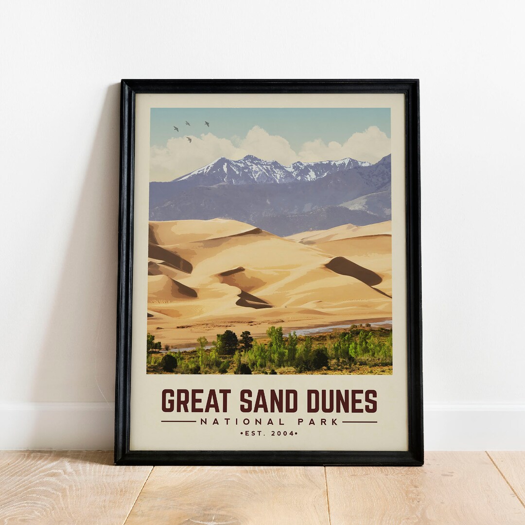 Great Sand Dunes National Park Poster, Minimal Great Sand Dunes Print ...