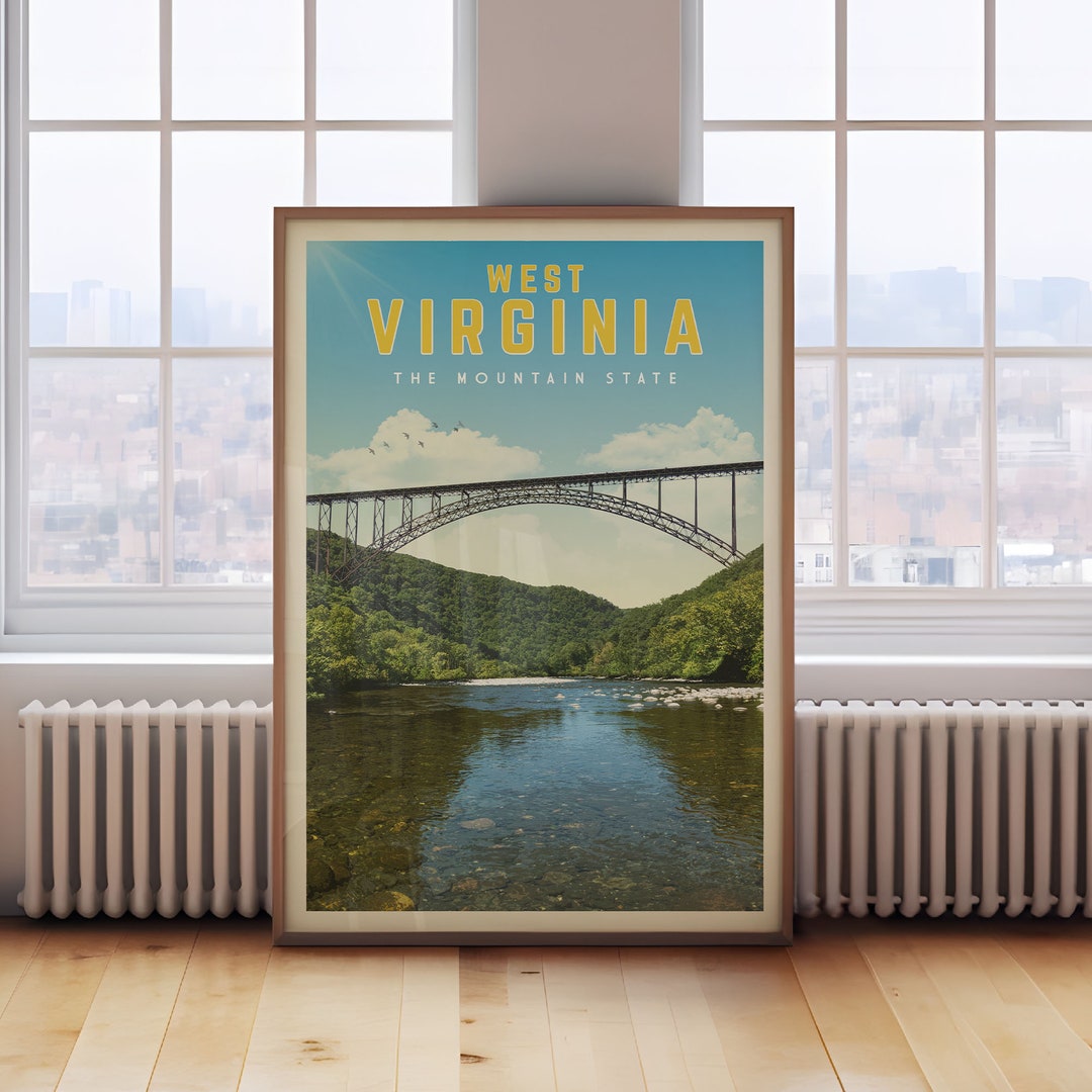 West Virginia Vintage Travel Poster, West Virginia Retro Wall Art, West ...