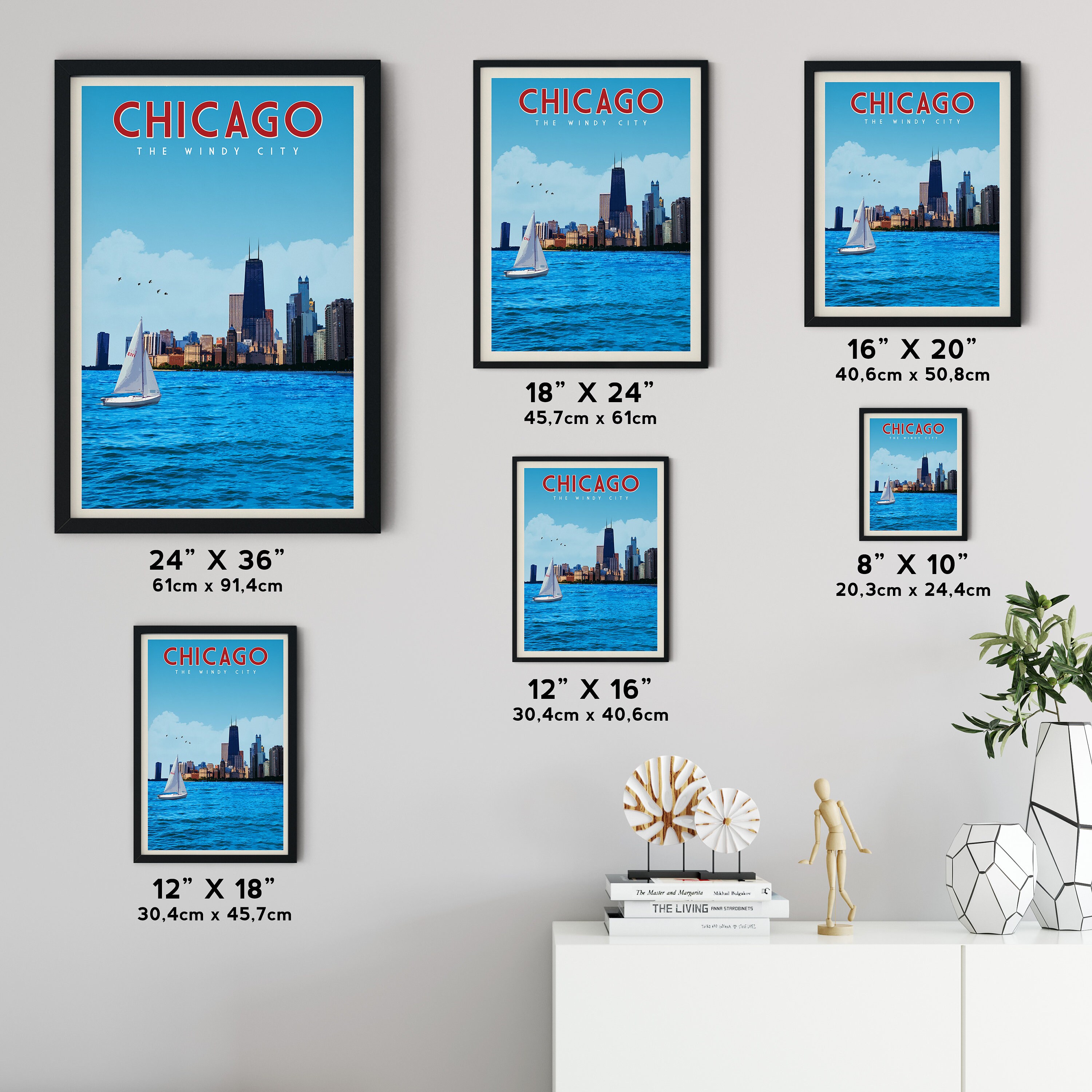 Chicago Wall Art Chicago Art Print Chicago Travel Poster | Etsy