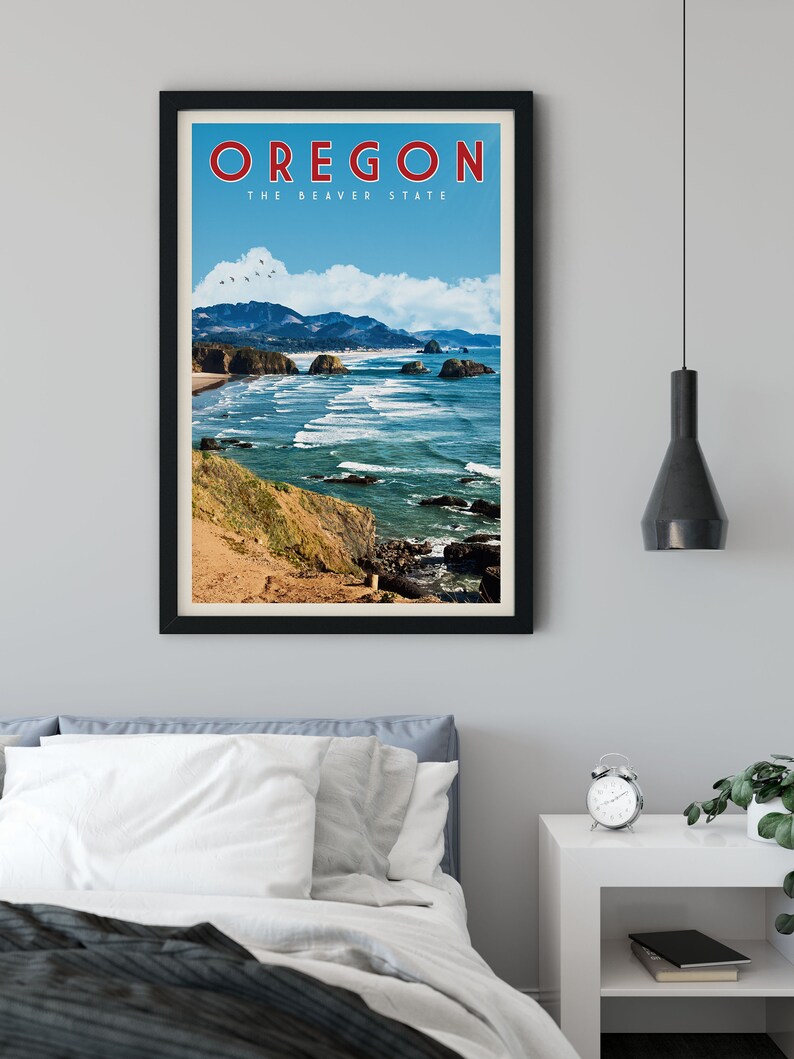 Oregon State Poster Oregon Travel Print Oregon Gift - Etsy
