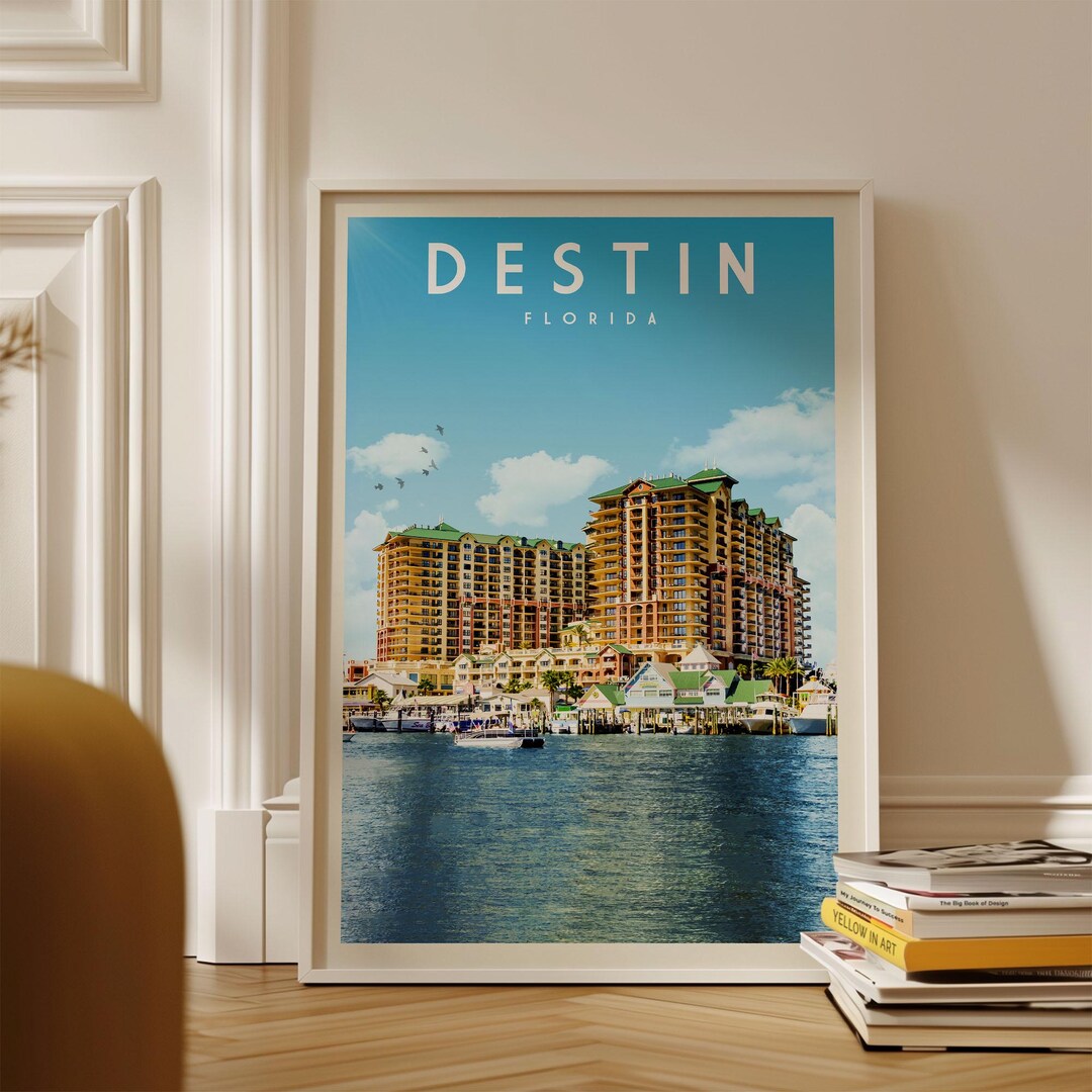 Destin Poster, Destin Wall Art | Florida Travel Poster | Destin Print ...