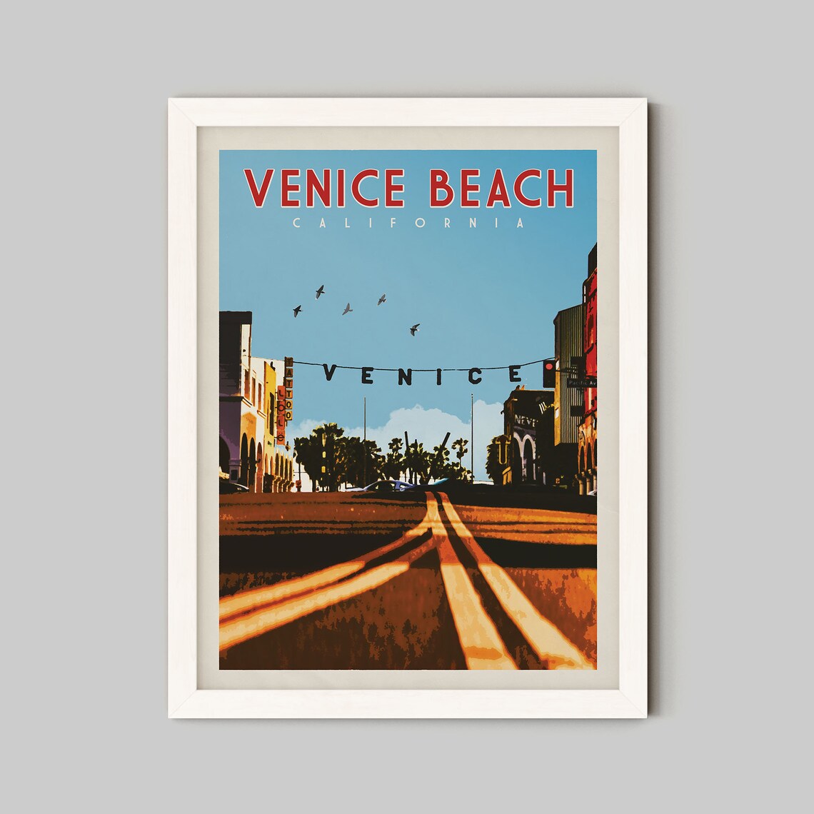 Venice Beach Sign Los Angeles Print California Wall Art | Etsy