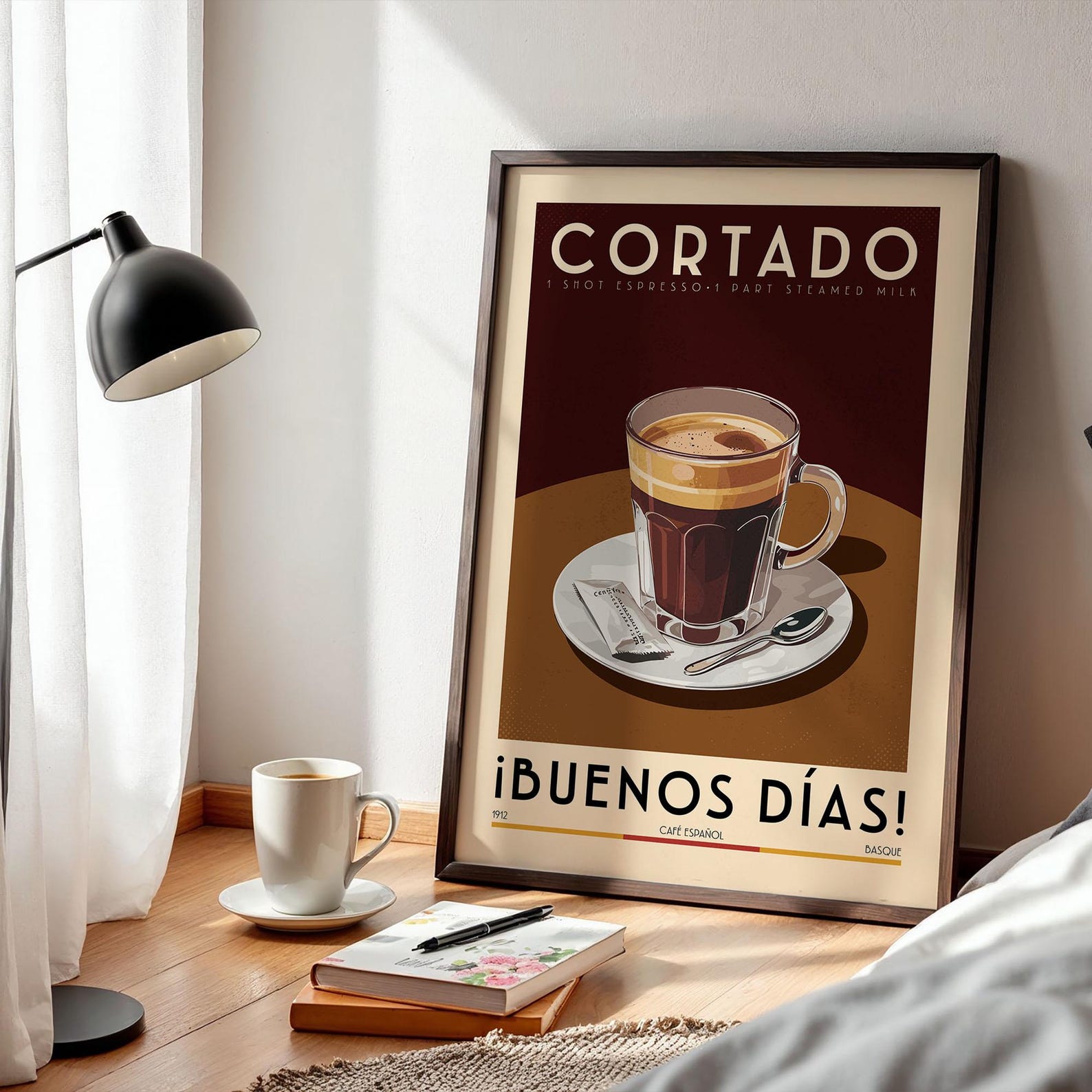 Cortado Coffee Poster, Kitchen Coffee Bar Art Print, Coffee Bar Sign ...
