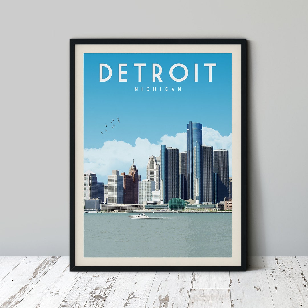 Detroit Poster Detroit Framed Print Detroit Wall Art - Etsy