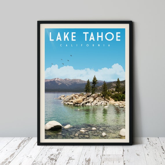 Lake Tahoe Print Lake Tahoe California Poster Lake Tahoe - Etsy