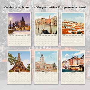 2025 Europe Travel Wall Calendar, Vintage Europe Travel Poster Calendar ...