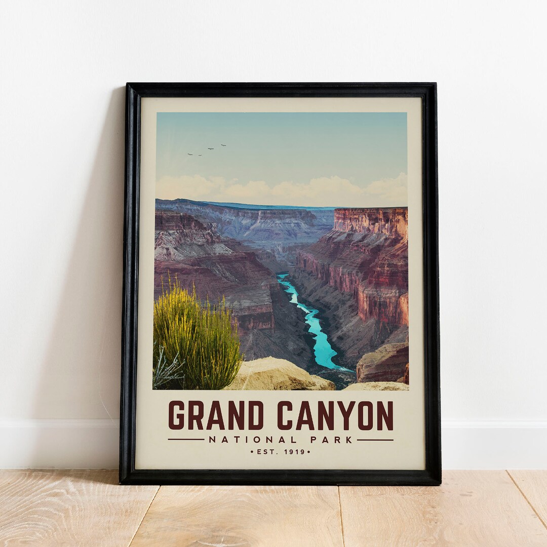 Grand Canyon Wall Art, Grand Canyon Poster, Minimalist National Park ...