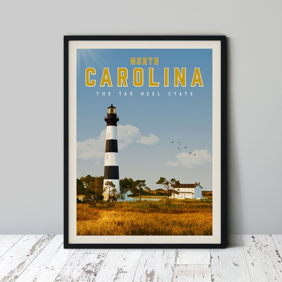 North Carolina Poster North Carolina Framed Print North - Etsy