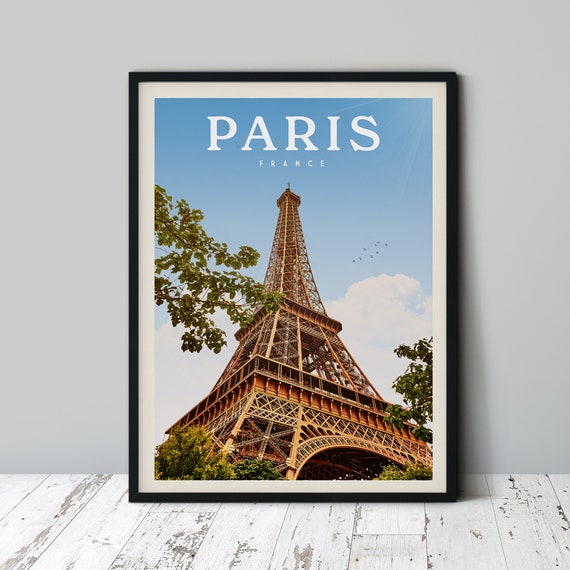 Paris Eiffel Tower Print Paris Poster Paris Decor Vintage - Etsy