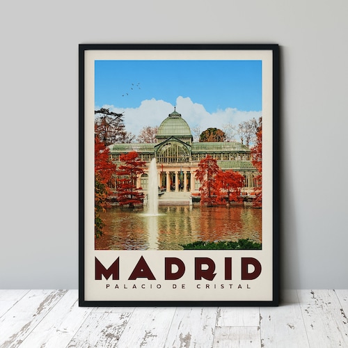 Madrid Travel Poster Spain Art Print Spanish Vintage Home - Etsy