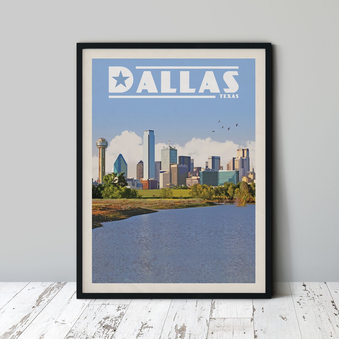 Dallas Texas Poster Dallas Wall Art Dallas Skyline Print - Etsy