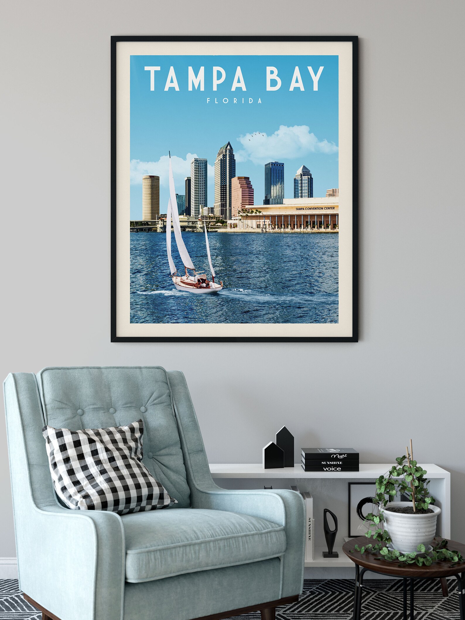Tampa Bay Florida Poster Tampa Wall Art Vintage Tampa Bay - Etsy