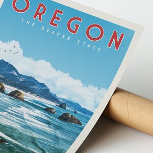 Oregon State Poster Oregon Travel Print Oregon Gift - Etsy