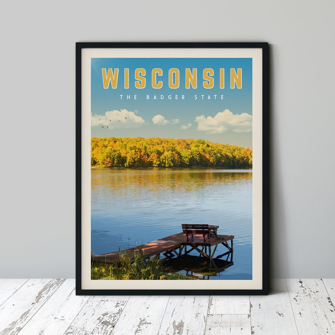 Wisconsin Travel Poster Wisconsin Art Print Wisconsin Gift - Etsy