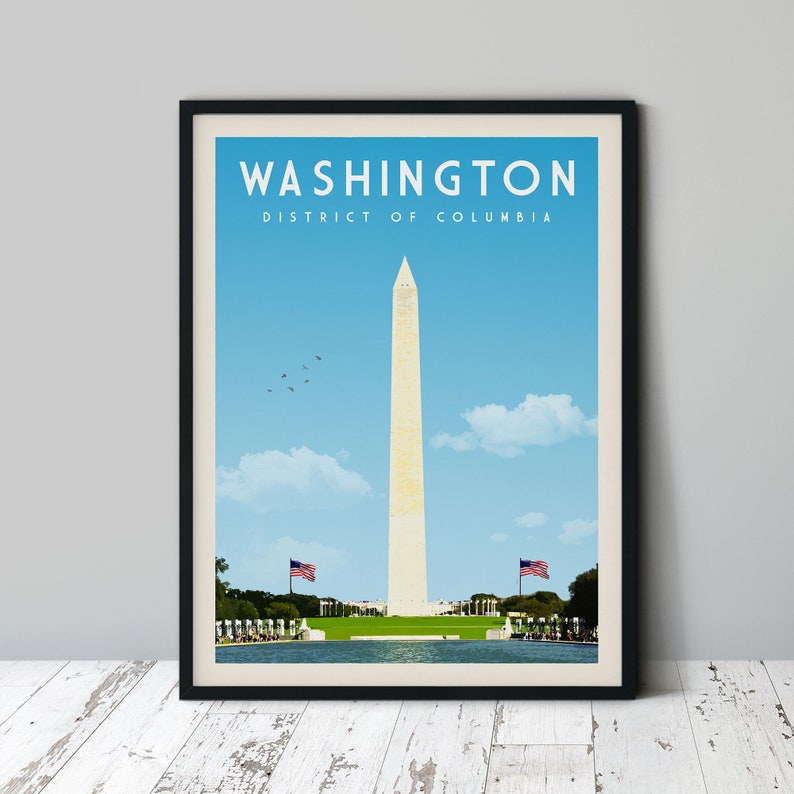 Washington DC Vintage Art Print Washington DC Wall Art Decor - Etsy