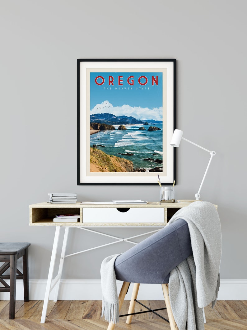 Oregon State Poster Oregon Travel Print Oregon Gift - Etsy