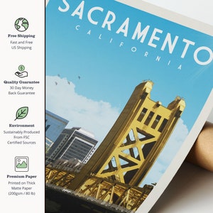 Sacramento Travel Poster, Sacramento Print, Sacramento Wall Art Canvas ...