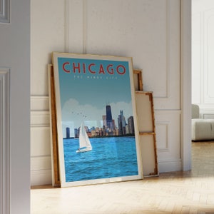 Chicago Wall Art, Chicago Art Print, Chicago Wall Decor, Chicago Travel ...