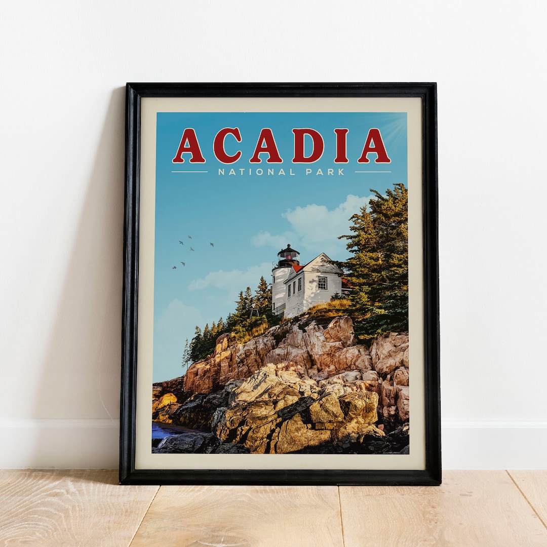 Acadia National Park Poster, Acadia Wall Art, National Park Print ...