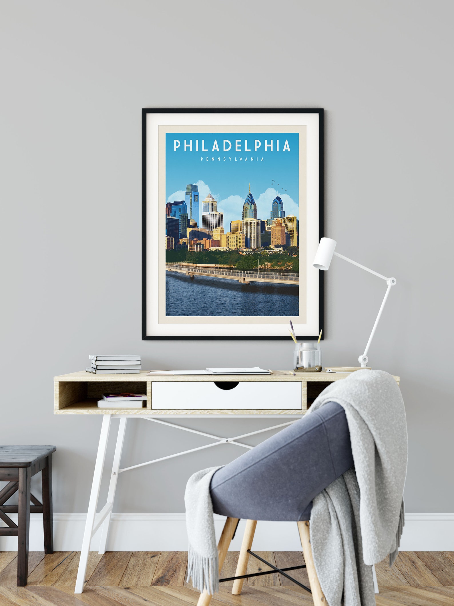 Philadelphia Skyline Wall Art Philadelphia Neighborhoods Wall - Etsy