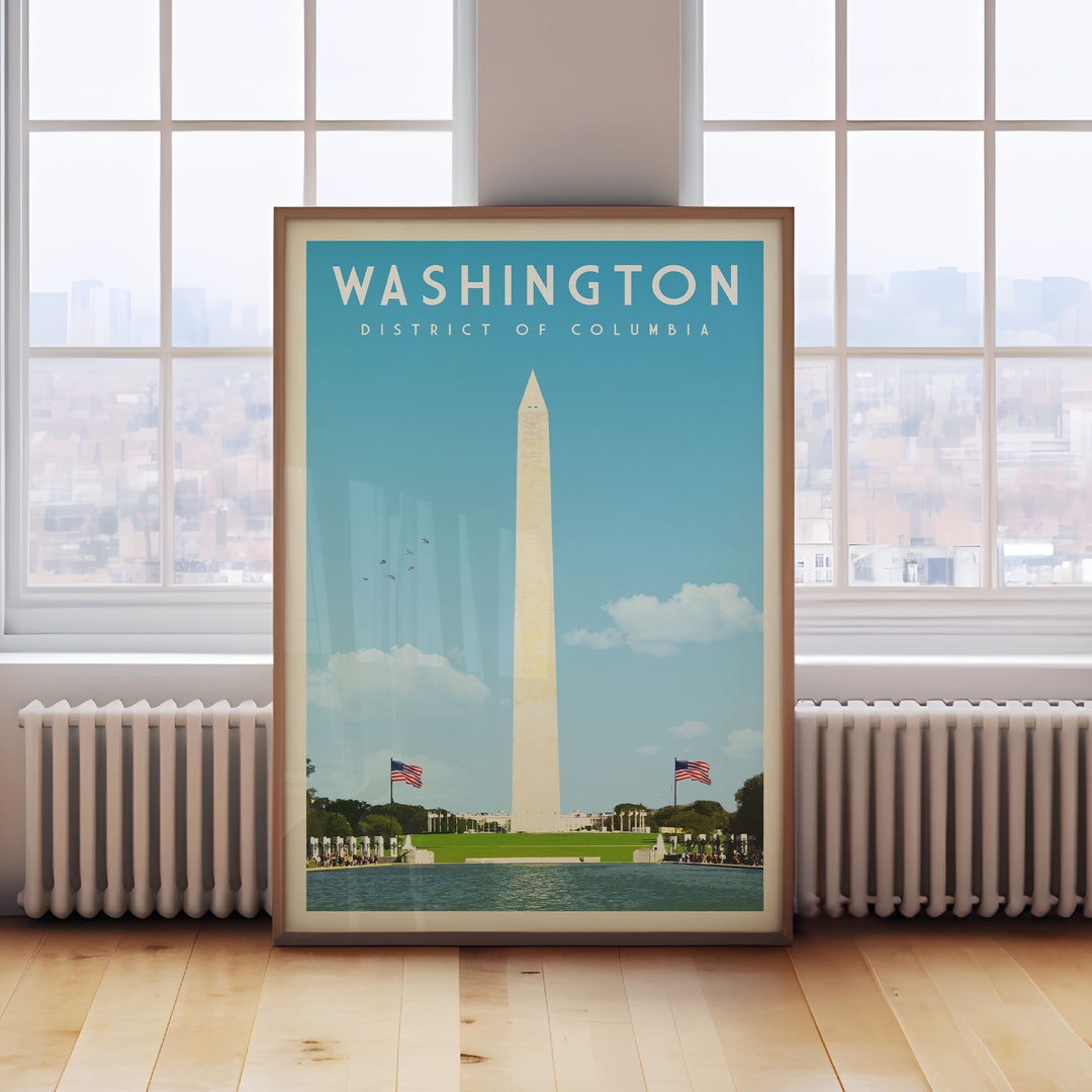 Washington DC Vintage Art Print, Washington DC Wall Art Decor, Retro ...
