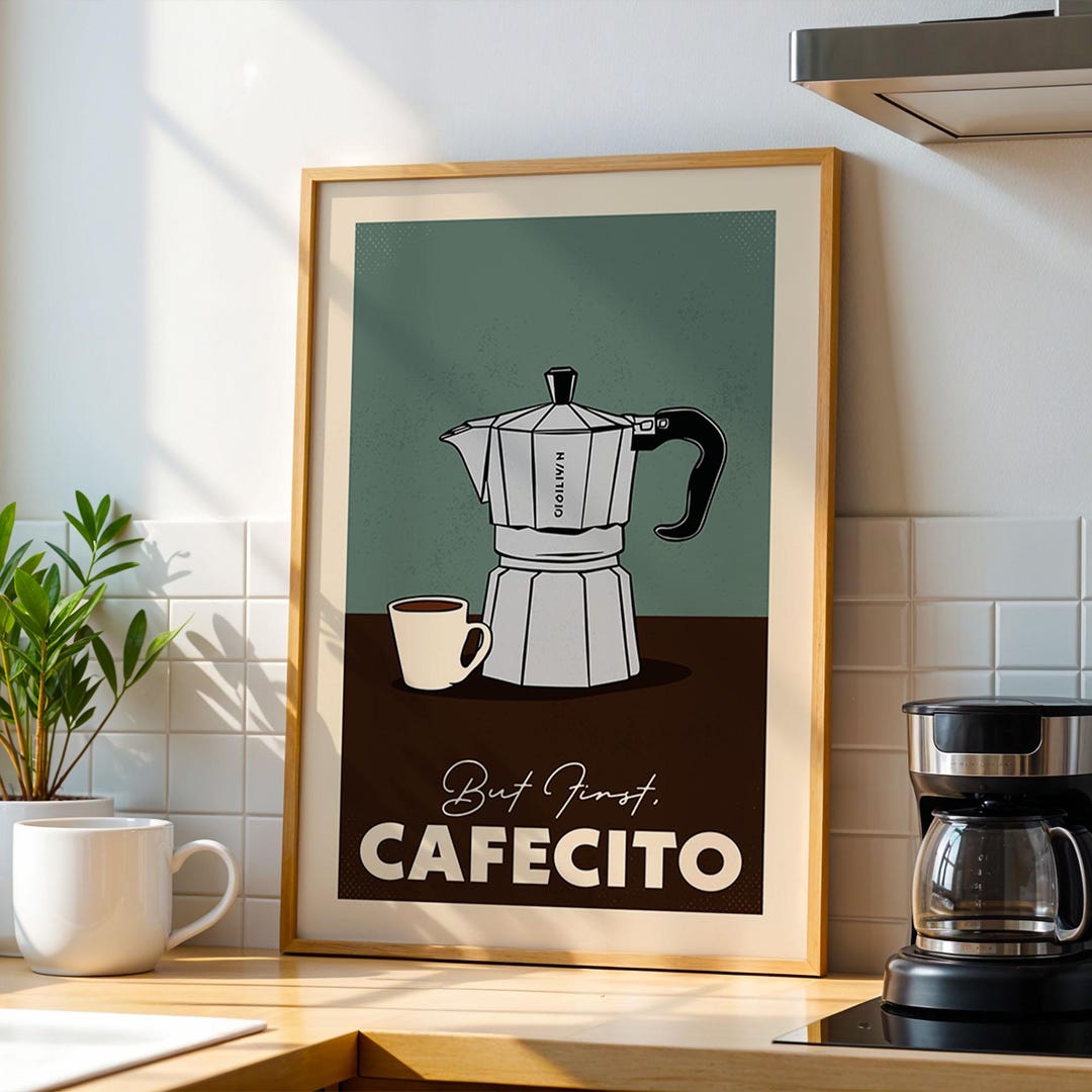 But First Cafecito Spanish Coffee Poster, Coffee Bar Art Print, Kitchen ...